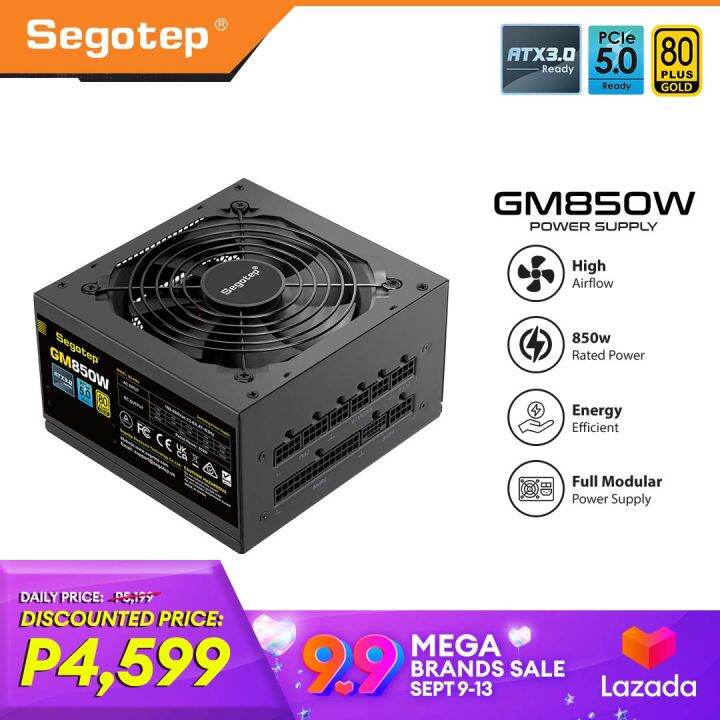 Segotep GM850W Full Modular 80 Plus Gold Power Supply (ATX 3.0, PCIe 5. ...