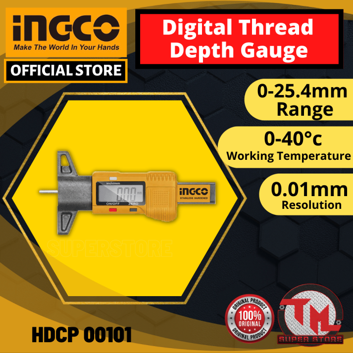 INGCO Digital Thread Depth Gauge HDCP00101• Tm ss | Lazada PH