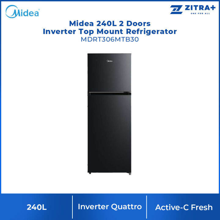 Midea 240L 2 Doors Inverter Top Mount Refrigerator MDRT306MTB30 ...