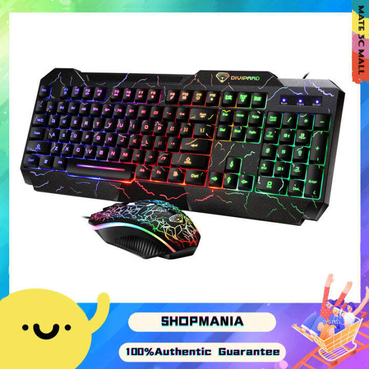 Mate 3C Metal Mechanical hand-feeling keyboard and mouse set rainbow ...