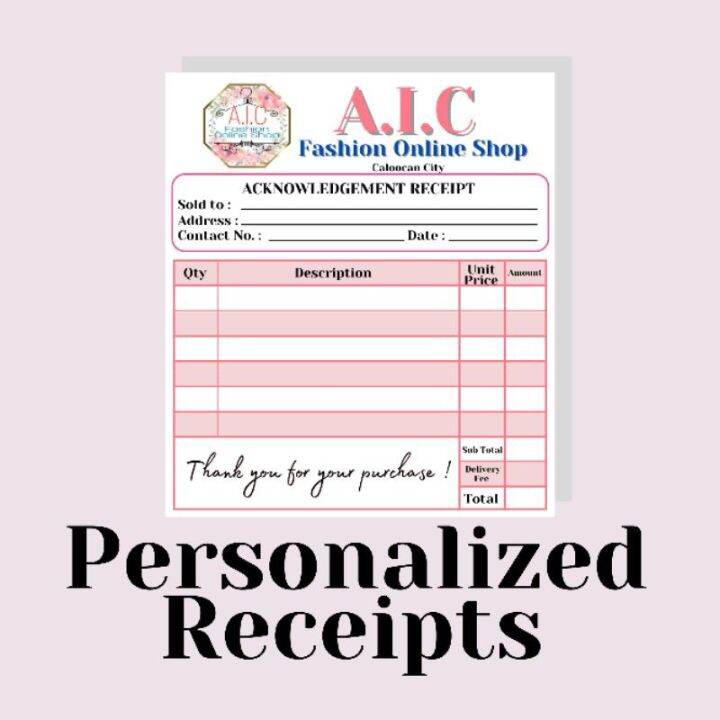 PERSONALIZED RECEIPTS (50 SHEETS) | Lazada PH