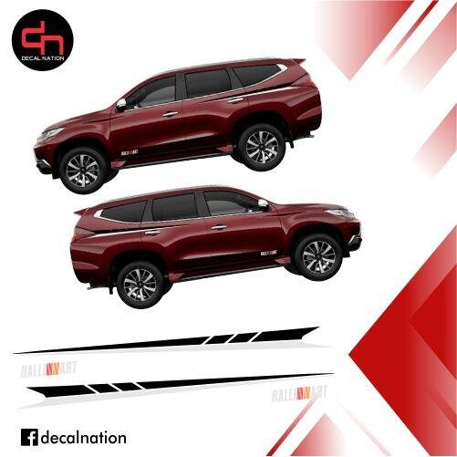 Mitsubishi Montero sport Linear Decals Cut Out Vinyl Sticker(Black ...