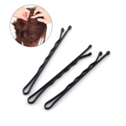 One Word Black Metal Clip Hairpin Girls Simple Hairpin Wave 5 HAPPY BOX ...