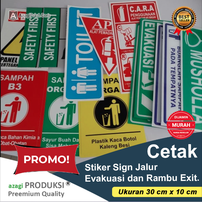 Cetak Stiker Sign Jalur evakuasi dan Rambu Exit, Akrilik 30x10cm ...
