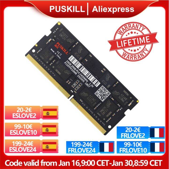 PUSKILL Memoria Ram DDR4 8GB 4GB 16GB 2400Mhz 2133 2666Mhz Sodimm Notebook High Performance ...