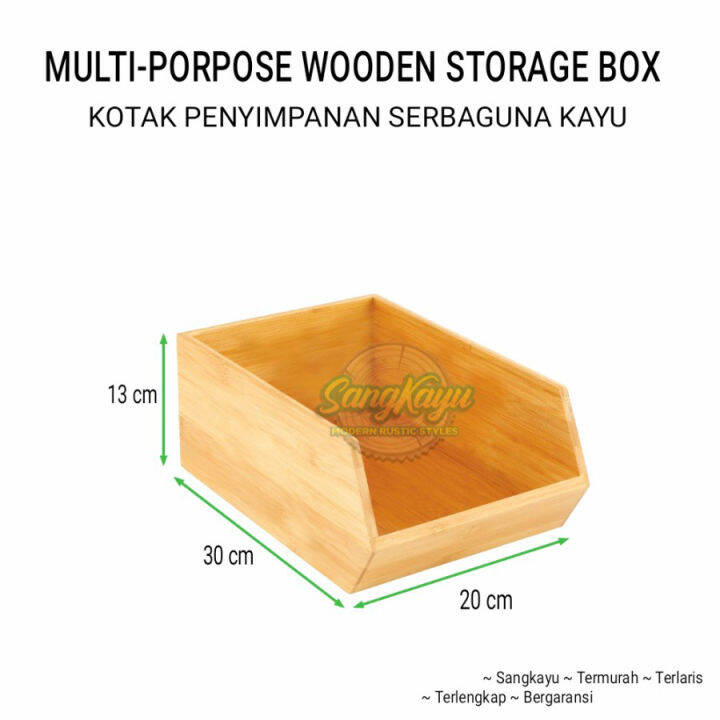Kotak penyimpanan serbaguna storage box kayu tempat pekakas makanan ...