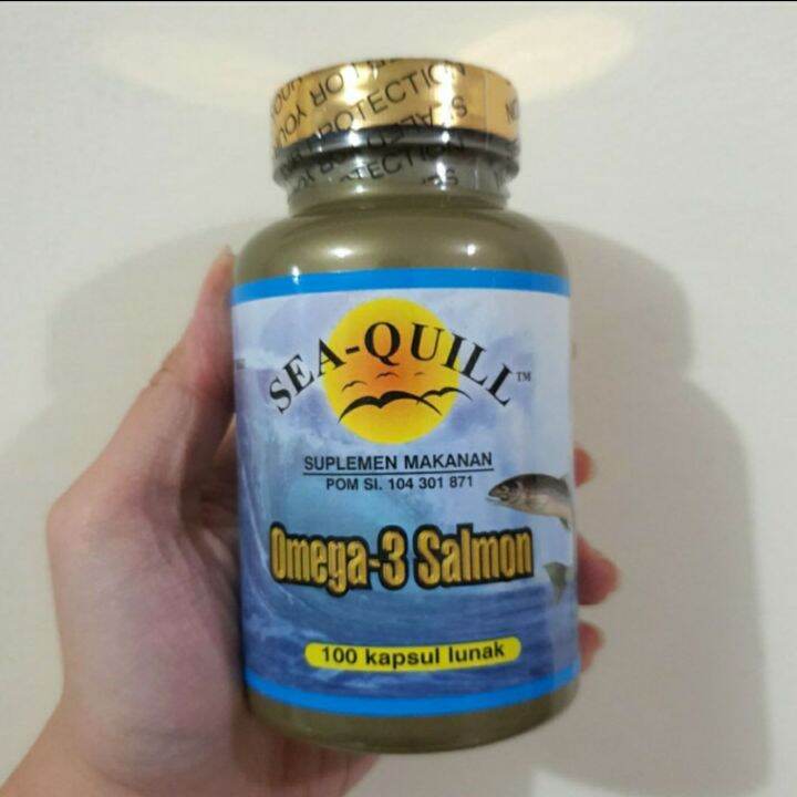 seaquill sea quill omega 3 salmon oil minyak ikan isi 100 | Lazada ...