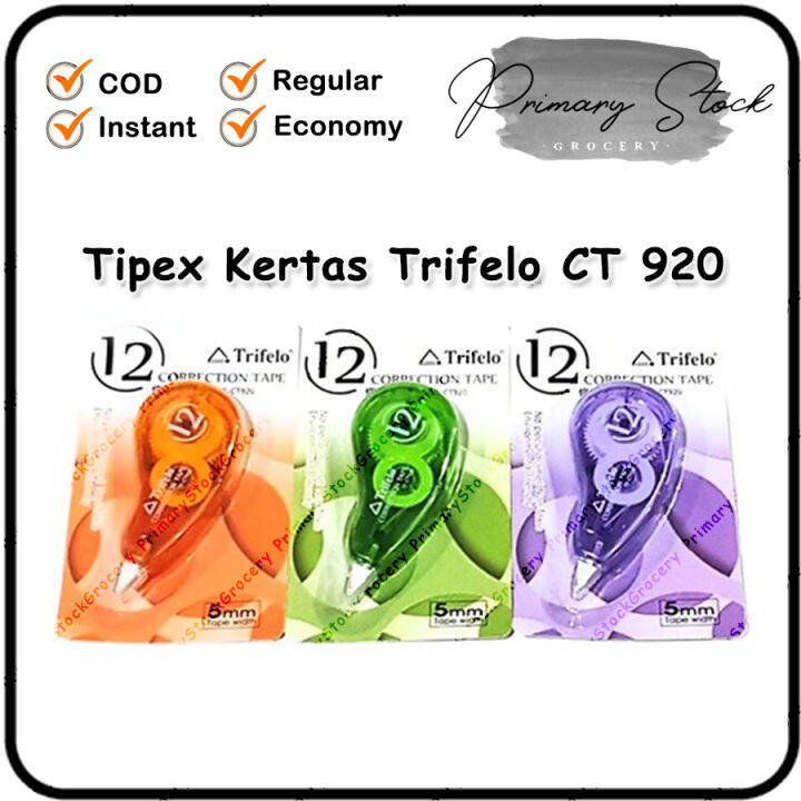 Correction Tape Trifelo CT920 Tip Ex CT-920 Tip x Roll Kertas Lucu ...