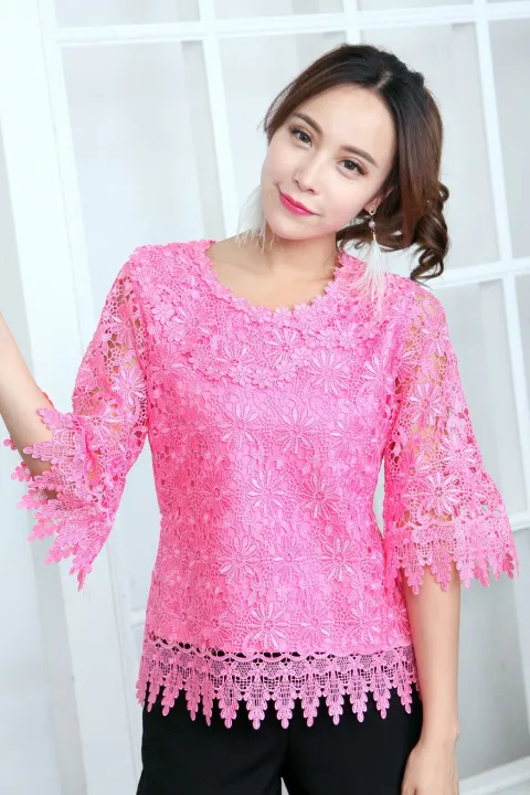 เสื้อลูกไม้ออกงาน ลูกไม้สวย ไซส์ 38''- 46'' รุ่น JK 32 | Lazada.co.th