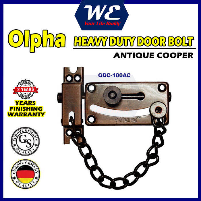 Olpha Heavy Duty Bolt & Chain Door Latch (Antique Copper) ODC100A ...