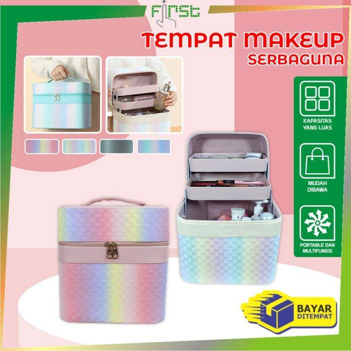 FH-K156 Box Make Up Tas Kosmetik Portable Motif Gradasi Case Makeup 2 ...