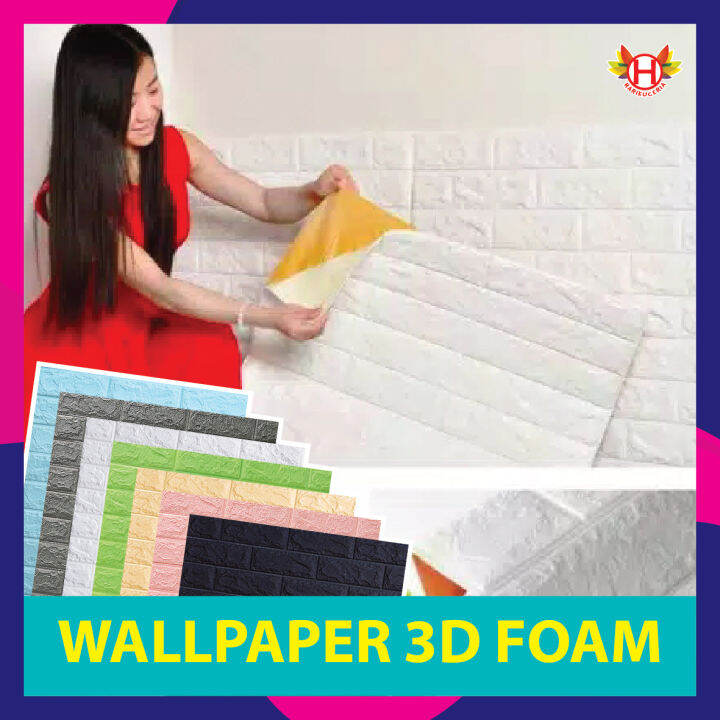 HC - WALLPAPER DINDING 3D FOAM BATA PUTIH / BRICK FOAM / WALPAPER ...