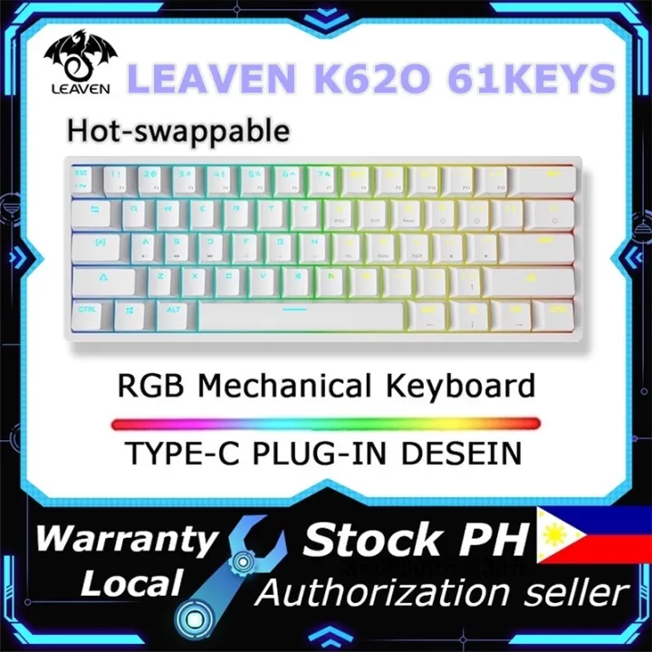 LEAVEN Keyboard K620 61Key Mechanical RGB Keyboard Removable wired RGB ...