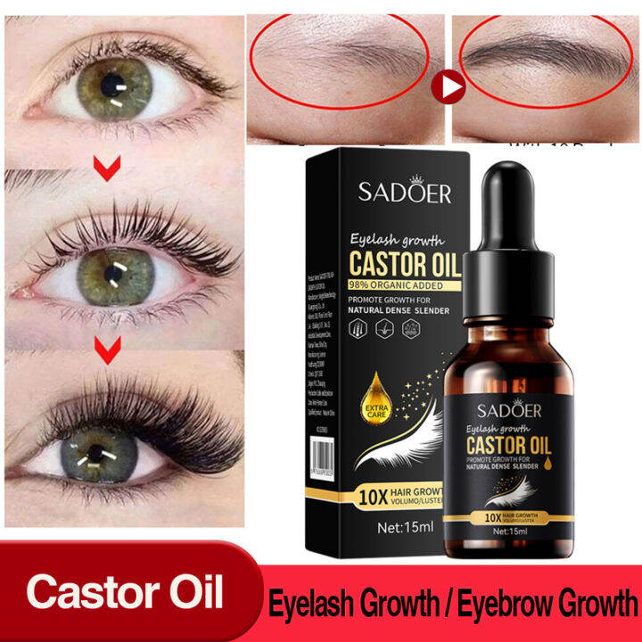 Eyelash Castor Oil Serum Eyelash Grower Essence Quickly Promotes Dense ...