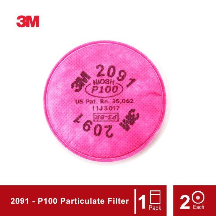 3M Particulate Filter 2091 P100 Respiratory Protection - 1 Bag [isi 2 ...