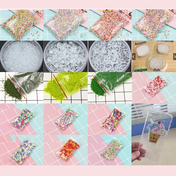 10กรัม แบบ2 Topping Sprinkle น้ำตาลปลอม น้ำแข็งจิ๋ว ต้นไม้ใบไม้ ของตก ...