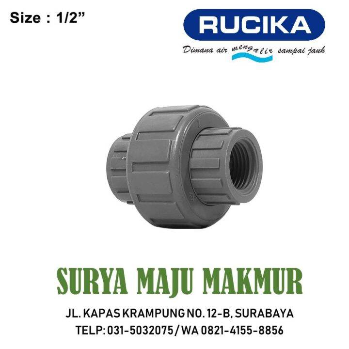 Water Mur Moor Drat 1/2" Union Thread AW 1/2 Inch PVC Rucika | Lazada ...