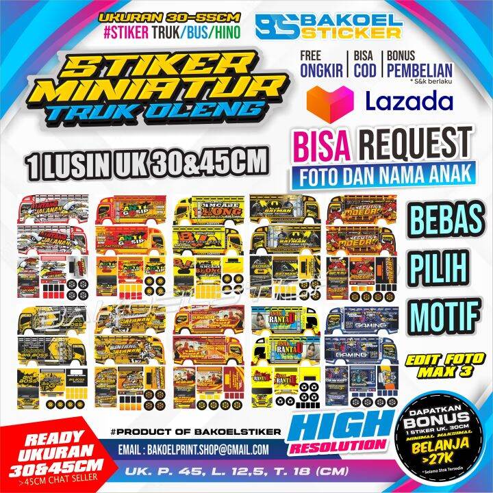 STIKER MAINAN ANAK MINIATUR TRUK OLENG UKURAN 30CM | Lazada Indonesia