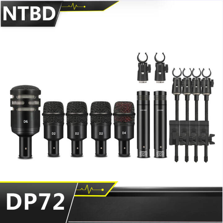 DP72กลองชุด7ชิ้นแบบมืออาชีพชุดไมโครโฟนสำหรับประสิทธิภาพวงดนตรีการแสดงสด ...