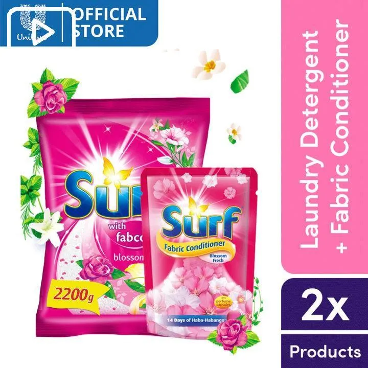 Surf Powder Detergent Blossom Fresh 2.2KG Pouch and Fabric Conditioner ...