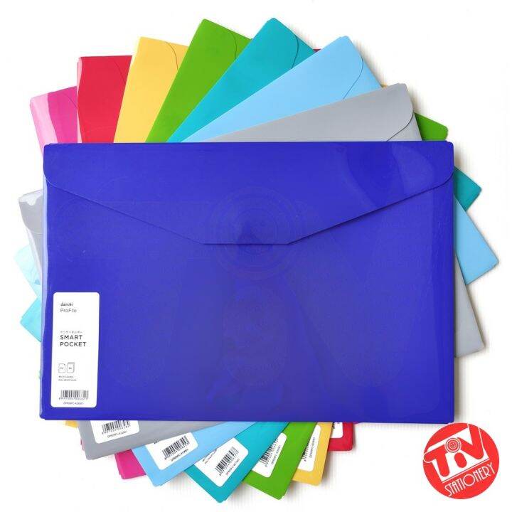 Smart Pocket Daiichi F4 - Map Plastik dengan Perekat Velcro Warna-Warni ...