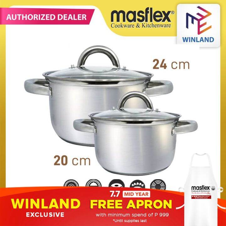 Masflex Original Premium Stainless Steel Induction Casserole with Glass ...