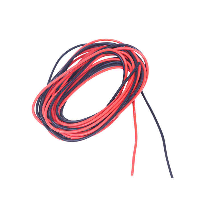 8 10 12 14 16 18 20 22 24 AWG Soft High Temperature Resistant Silicone Wire 10 Meter (5M red and ...