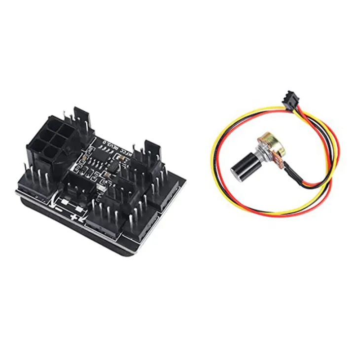 3 Pin 4 Pin Fan Adapter PWM PC Chassis Cooling Fan Hub Governor 8 Way ...