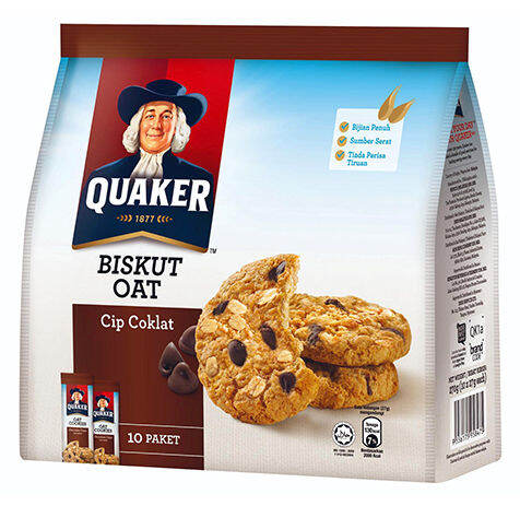 Quaker Oat Cookies Chocolate Chips 270g | Lazada