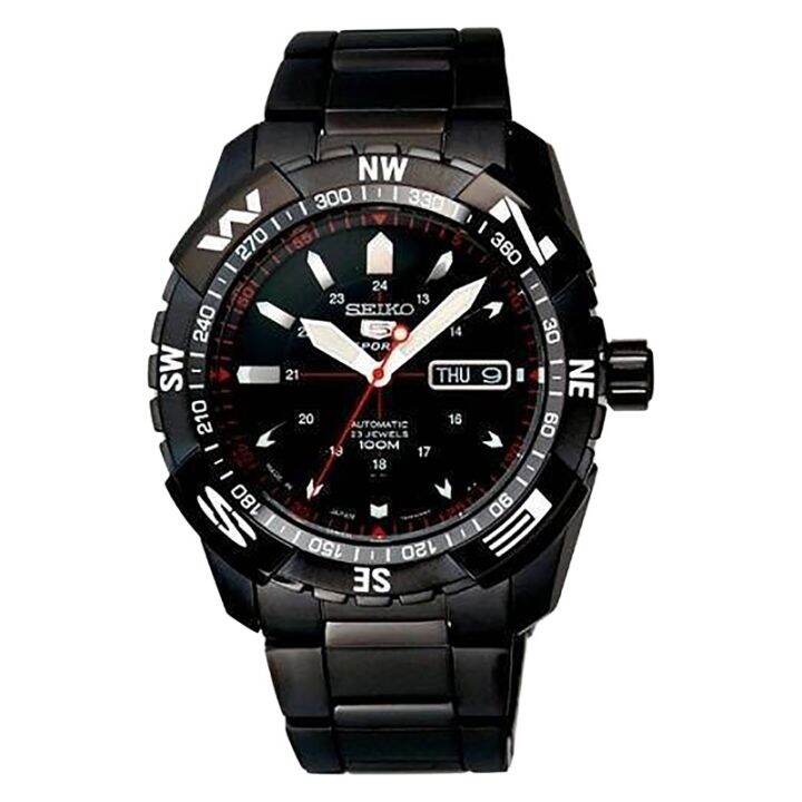 Jam Tangan Pria Seiko 5 Sports SNZJ11K1 Automatic Black Dial Black ...