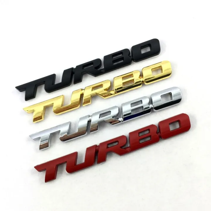 （FT） 1 x Metal TURBO Letter Logo Car Auto Rear Trunk Lid Emblem Badge ...