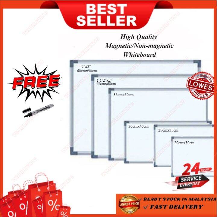 🔥READY STOCK🔥Aluminium Frame White Board Whiteboard/Whiteboard Magnetic ...