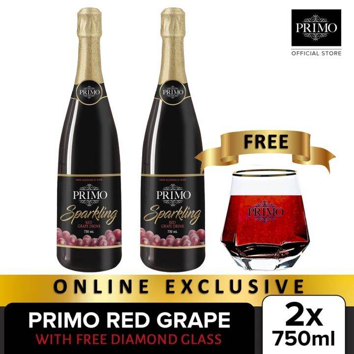 PRIMO Red Grape Sparkling Juice 750ml By 2's | Lazada PH