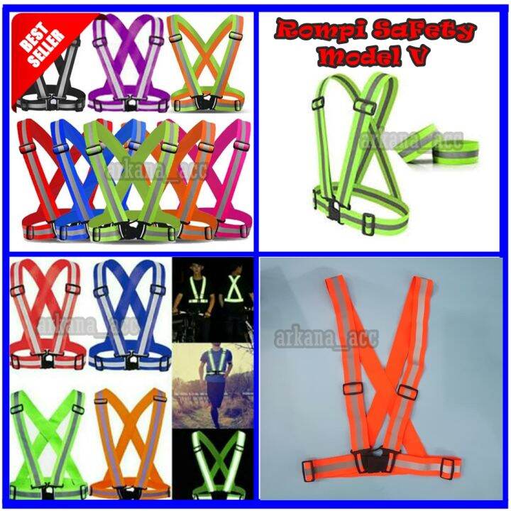 Rompi Safety Bahan Karet Elastis Model V Bisa Pantul Cahaya - Rompi ...