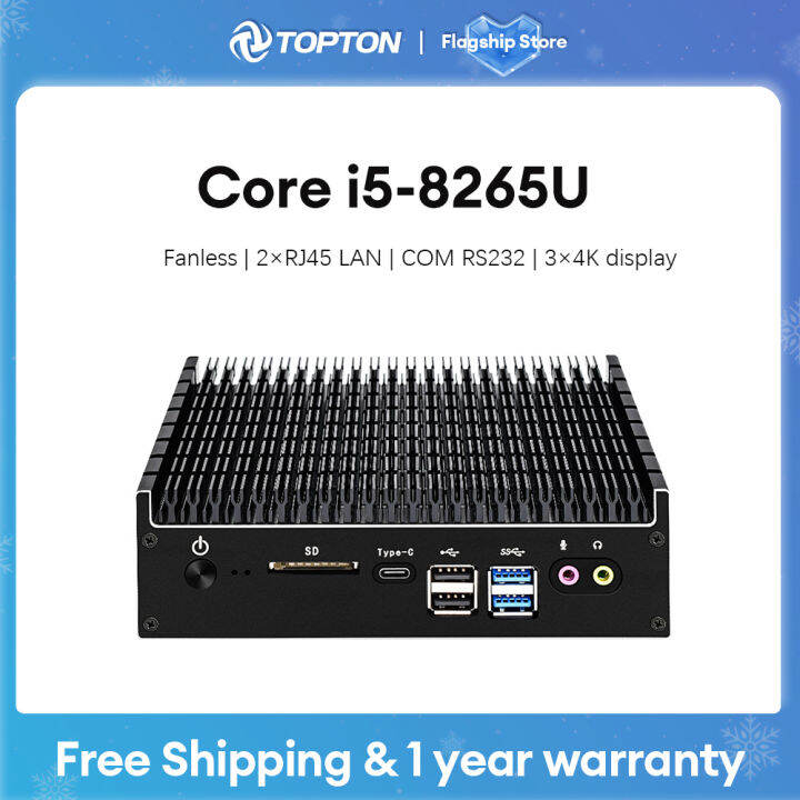 10th Gen Fanless 2 Lans Intel Mini PC I7 10510U I5 10210U อุตสาหกรรม ...
