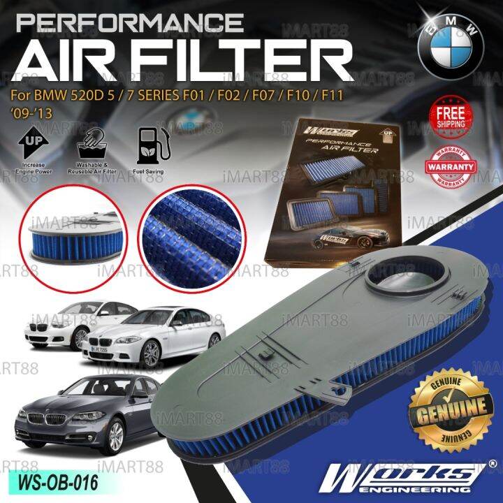 Works Engineering Drop In Air Filter BMW 520D F10 F01 F02 F07 F10 F11 2 ...