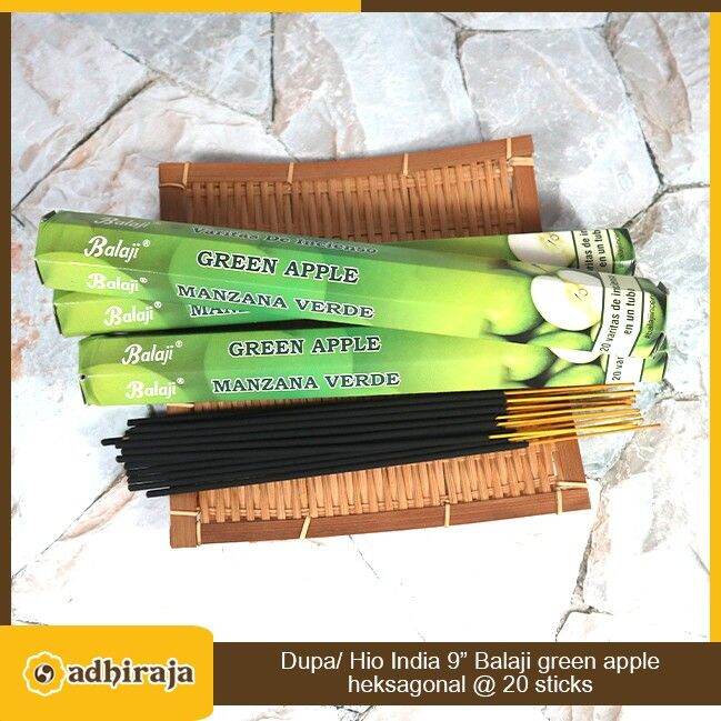 Dupa Hio India Wangi Green Apple Balaji heksagonal 9" isi 20 sticks ...