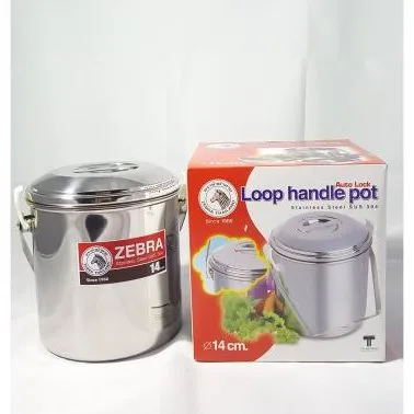 Zebra SUS304 Stainless Steel AUTO LOCK Loop Handle Pot 14 cm / 16 cm ...