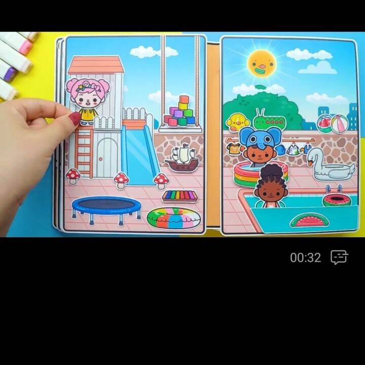 [บ้านตุ๊กตากระดาษ] Mini Toca Baby House / Toca Life World Quiet Book ...