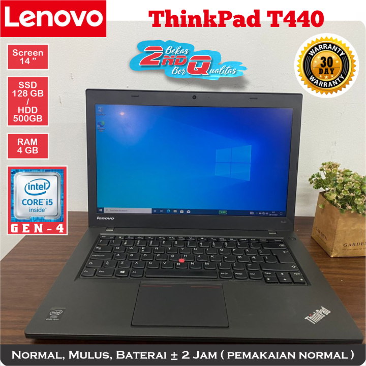 EX.Laptop Notebook Lenovo Thinkpad T440 Intel Core I5 Gen 4 Memori 4GB ...
