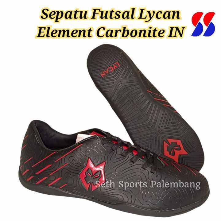 Sepatu Futsal Lycan Element Carbonite IN - Black / Red | Lazada Indonesia