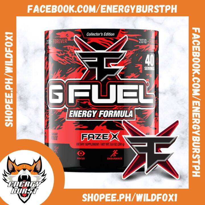 G Fuel Faze X Tub (40 Servings) Elite Energy and Endurance Powder GFUEL ...