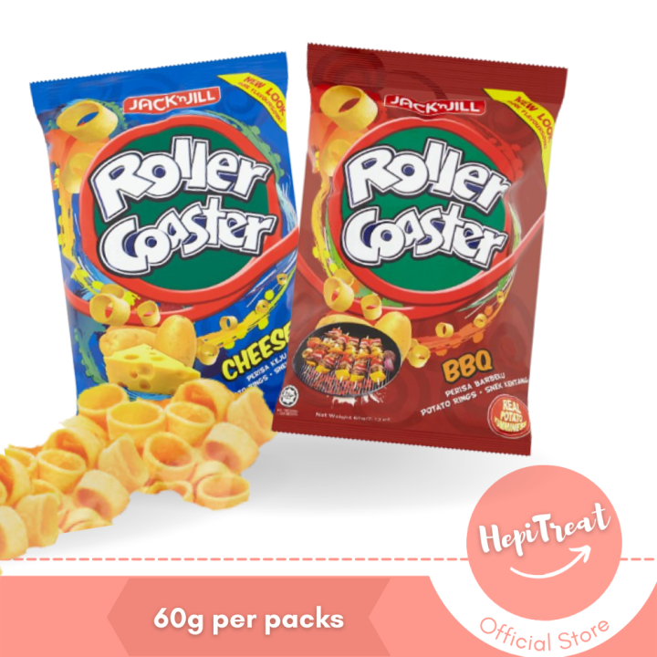 Jack n Jill Roller Coaster Potato Rings Snack Cheese/BBQ - 60g (Big) by ...