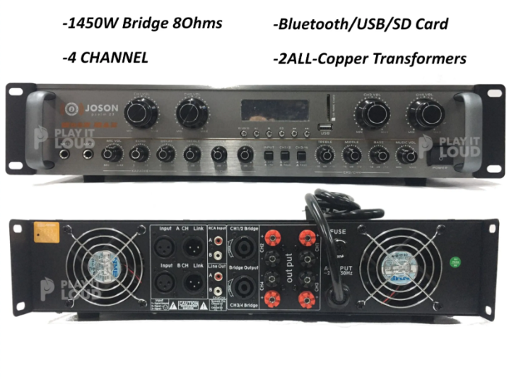 JOSON MOON MAX PROFESSIONAL 4-CHANNEL HIGH POWERED AMPLIFIER 1450W ...