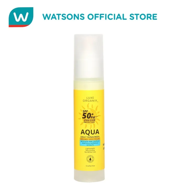 ALY SKINCARE LUXE ORGANIX Aqua Daily Sunscreen 50ml | Lazada PH