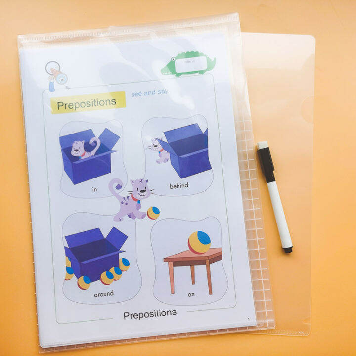 Prepositions Cognitive English Words Worksheets Flash Card Children ...