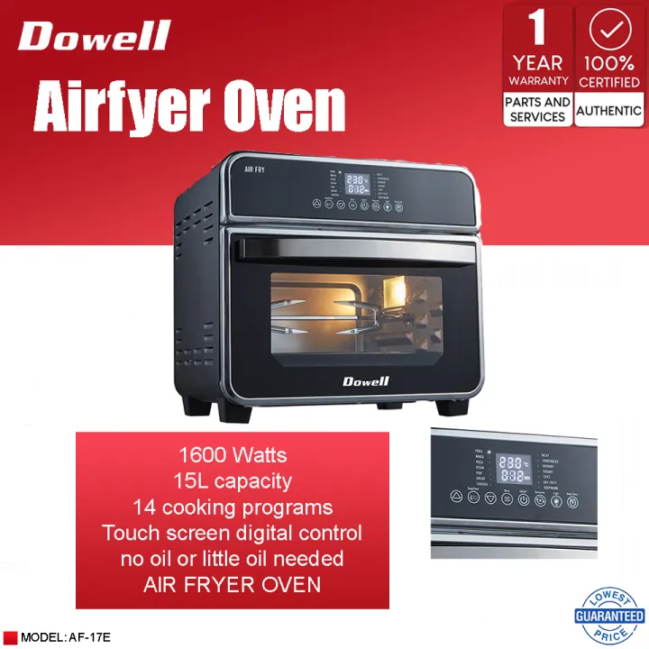 Dowell 15L Touch Screen Digital Control Air Fryer Oven With Rotisserie ...
