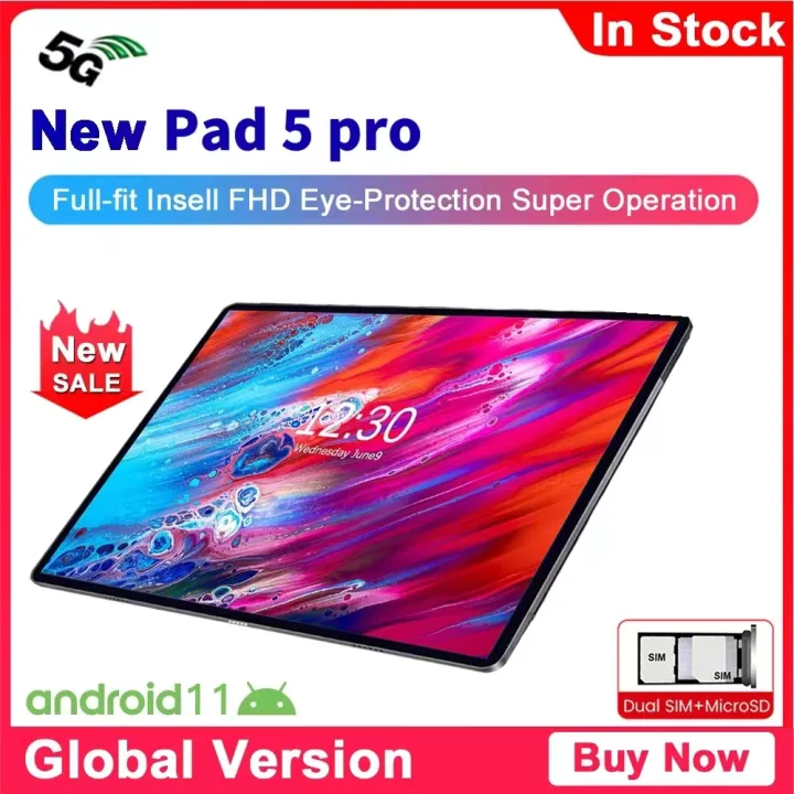 2022 Upgraded 5G Tablet Android 11 Smart Tablet Pad 5 Pro Snapdragon ...