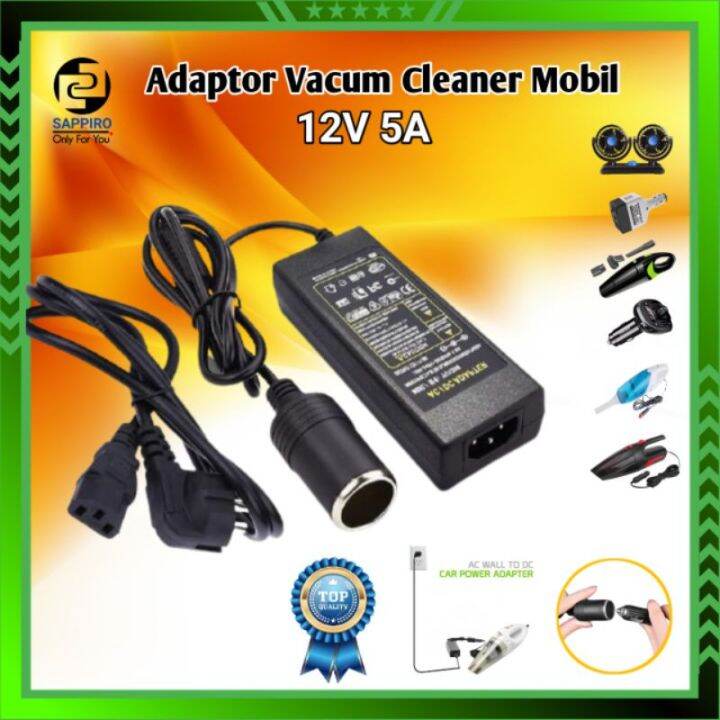 Adaptor 12 Volt 5 Ampere 12V 5A Lighter Converter AC DC Colokan Mobil ...