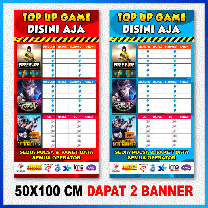 CETAK SPANDUK BANNER KONTER TOP UP GAME ONLINE TERMURAH | Lazada Indonesia